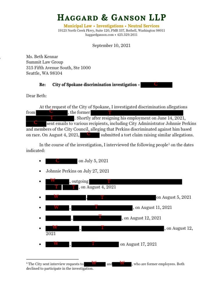 Investigative Report Into Claims Made by Cupid Alexander (Redacted ...