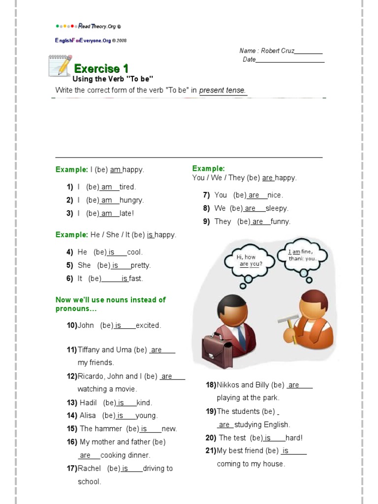 Verb ToBe | PDF | Linguistics | Grammar