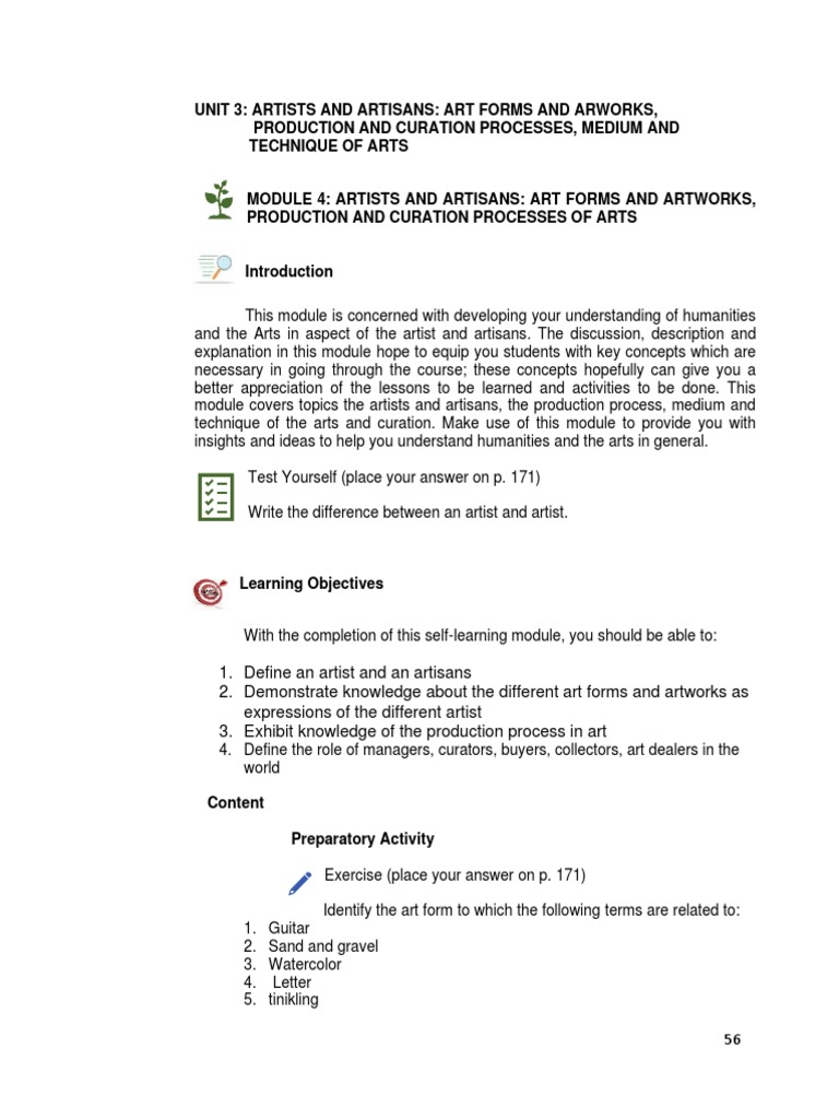Artists vs. Artisans: Key Concepts | PDF | Essays | Novels