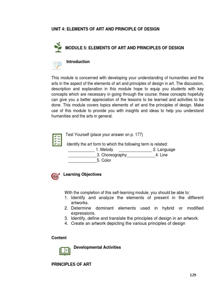 HUM-1-MODULE 6-Without Evaluation | PDF | Composition (Visual Arts) | Shape