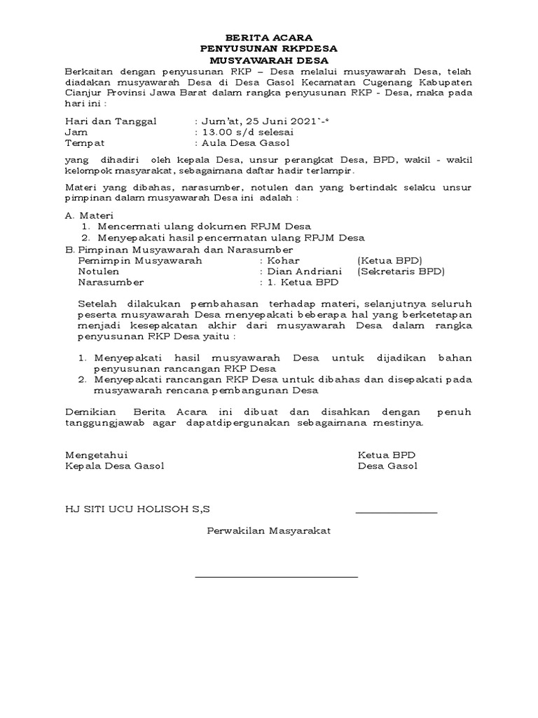 Ba Musdes RKP Desa | PDF