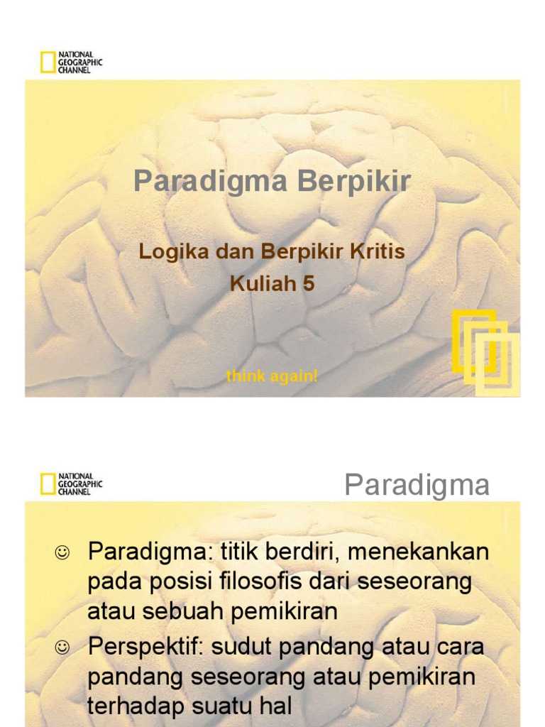 Materi 5. Paradigma Berpikir | PDF | Filsafat | Pengembangan Diri