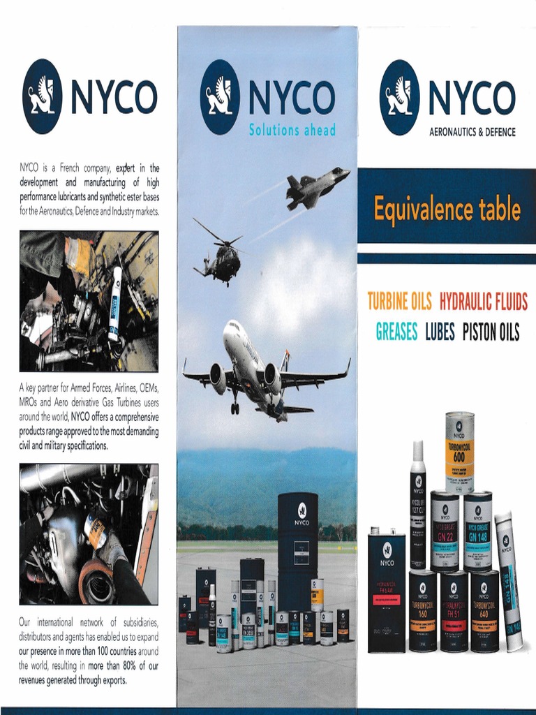 NYCO Lubricants and Equivalents Guide | PDF | Petroleum | Soft Matter