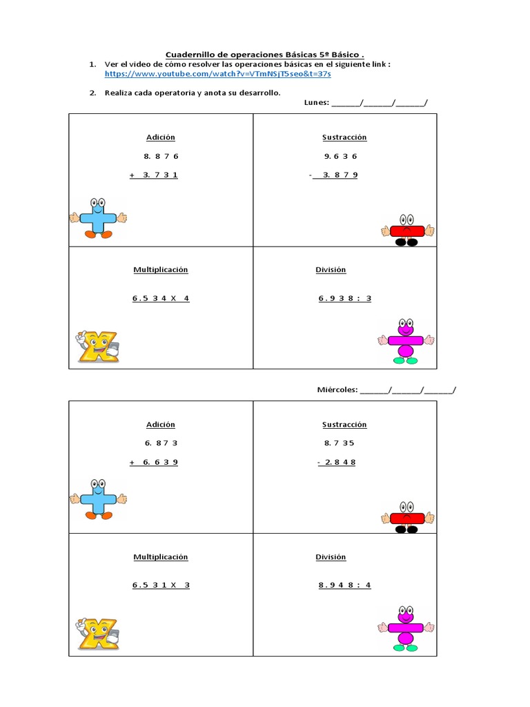 5° Cuadernillo de Operaciones Básicas | PDF