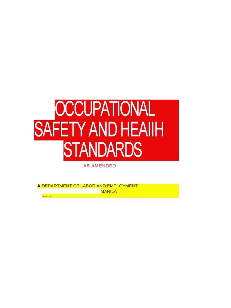 OSH Standards 2017 2 | PDF | Occupational Safety And Health | Employment