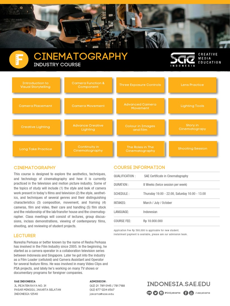 Cinematography: Industry Course | Download Free PDF | Cinematography ...