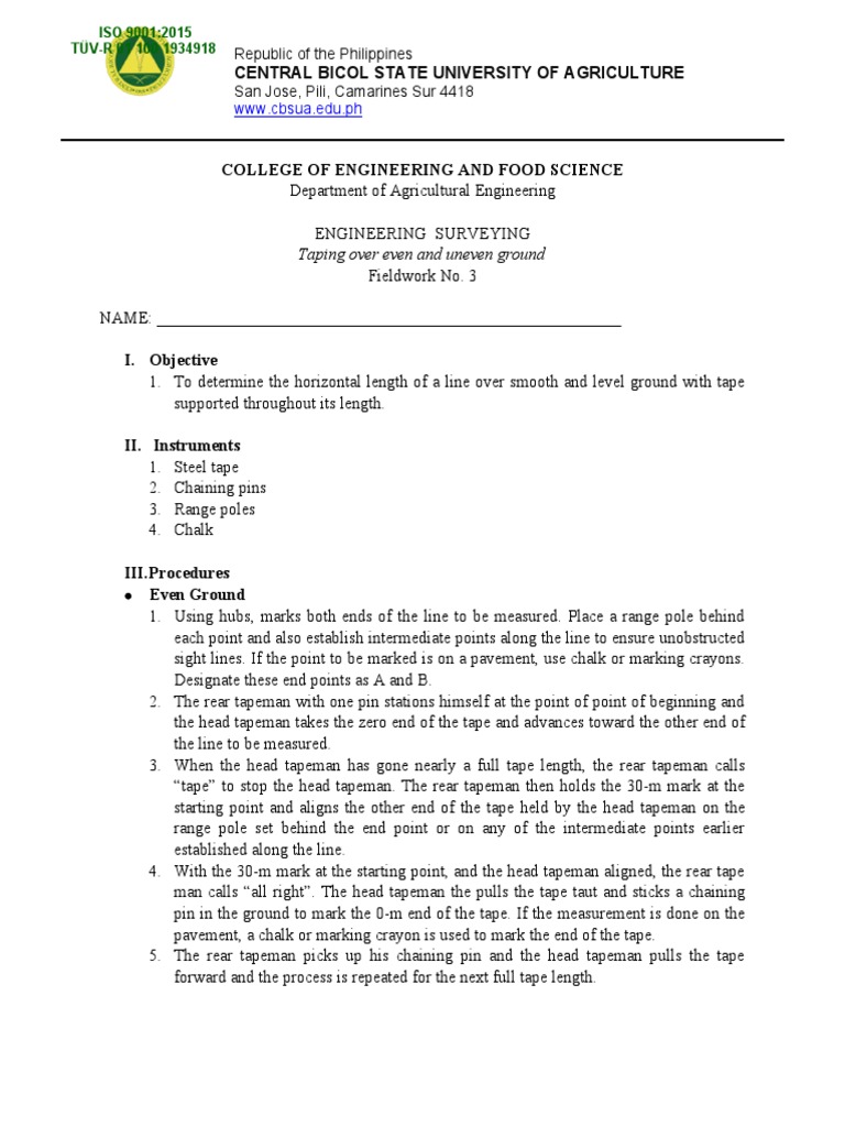 Taping Over Even and Uneven Ground | PDF | Metrology