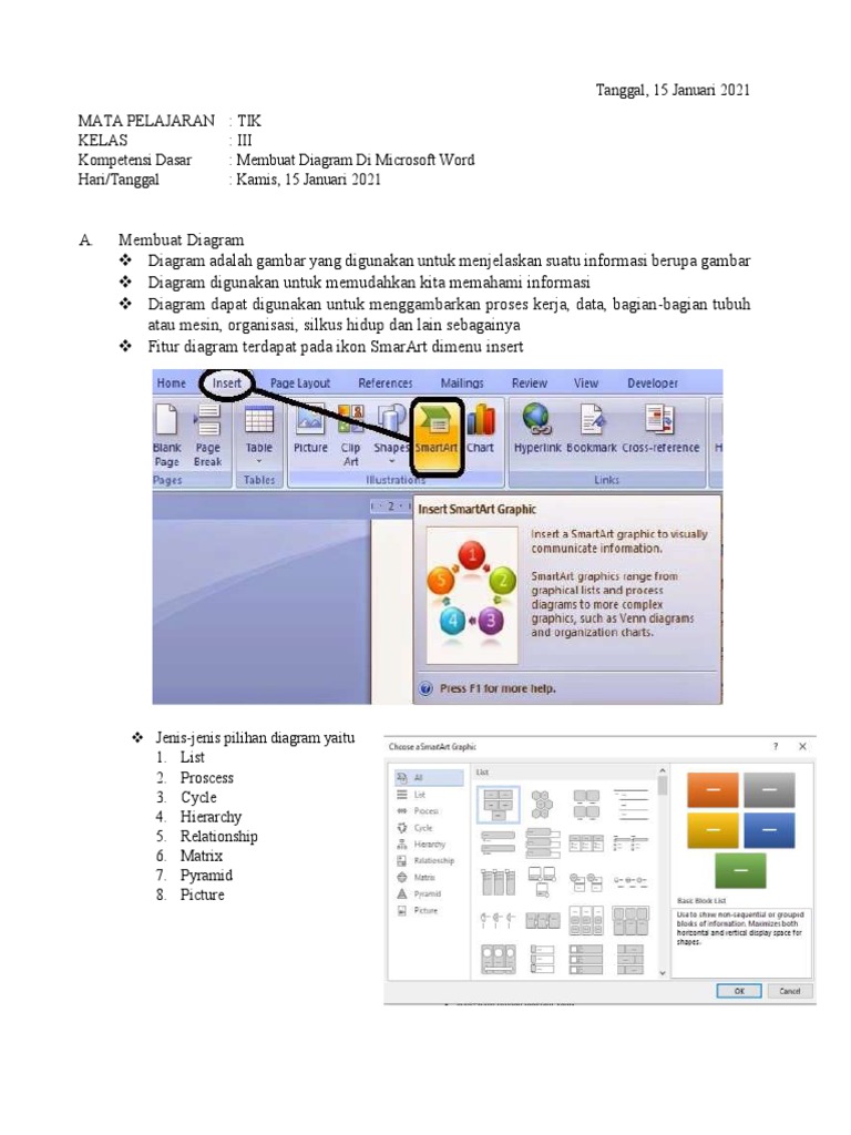 Pengertian Diagram Dan Jenis-Jenis Diagram Di Microsoft Word | PDF