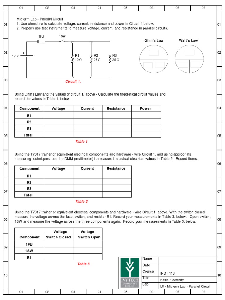 Midterm Lab - Parallel Circuit | PDF | Electrical Network | Series And Parallel Circuits