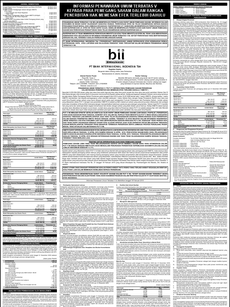 Contoh Prospektus - BII | PDF
