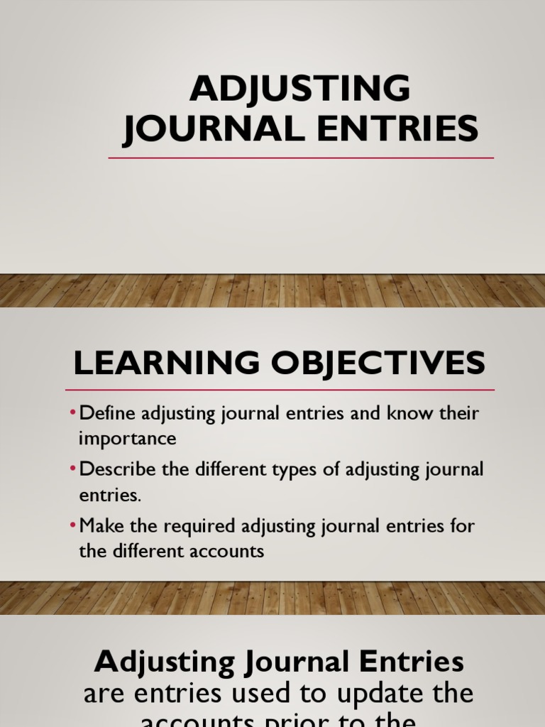 Adjusting Journal Entries Examples