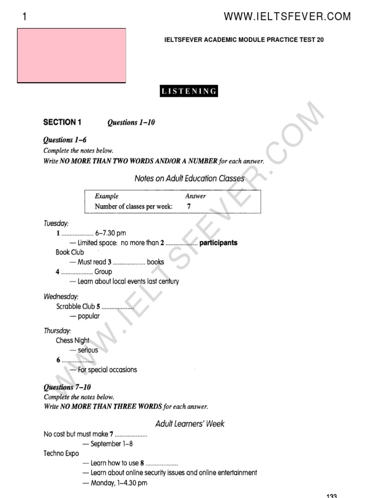 Ielts Fever Listening Practice Test 20 PDF | PDF | Arte