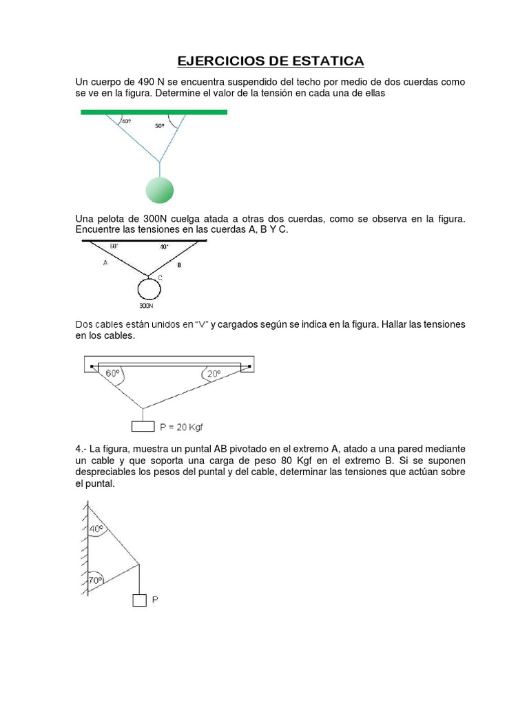 Ejercicios de Estatica | PDF