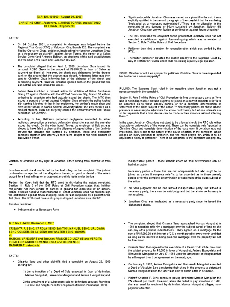 Civpro Cases For Recit | PDF | Complaint | Lawsuit