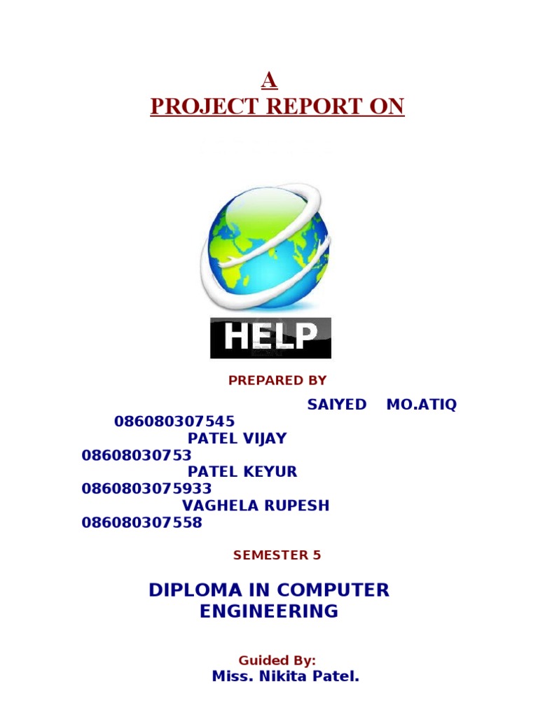 A Project Report On: Diploma in Computer Engineering | PDF | Microsoft ...