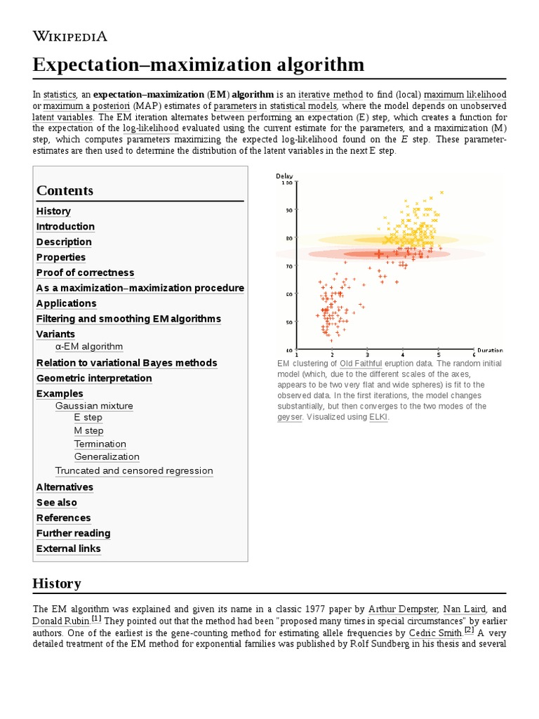 Expectation Maximization Algorithm Pdf Statistical Theory Statistics