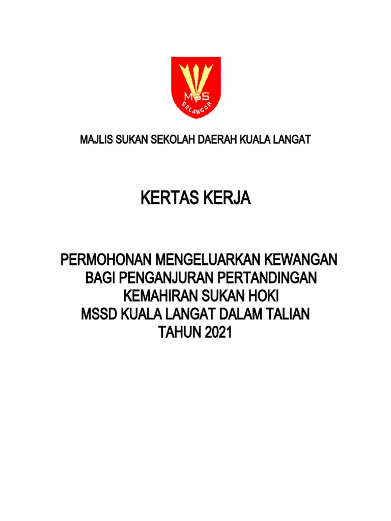 Kertas Kerja Kejohanan Hoki Dalam Talian Pengeluaran Duit Sukan | PDF