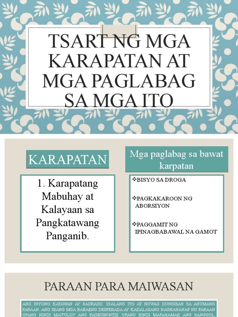 Tsart NG Mga Karapatan at Mga Paglabag Sa | PDF
