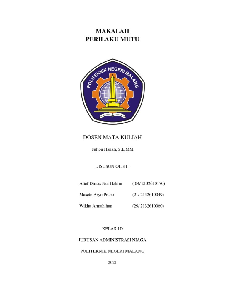 Makalah SMM (Perilaku Mutu) | PDF