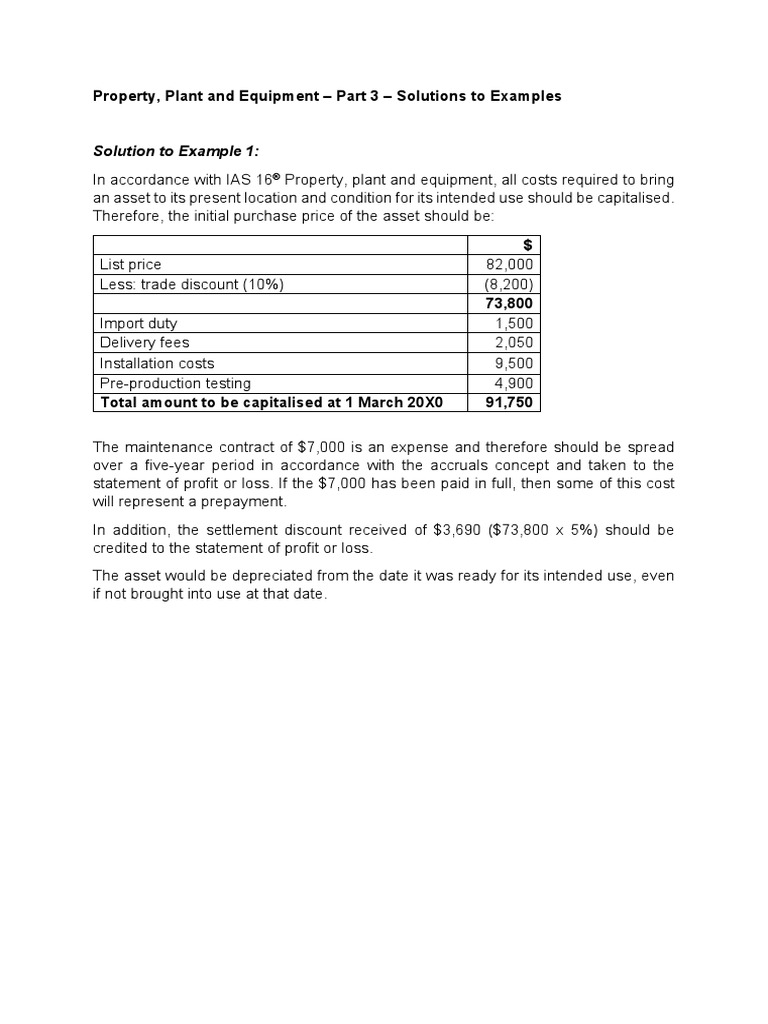 Solution To Example 1:: Property, Plant and Equipment - Part 3 ...