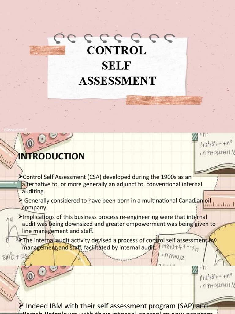 Control Self Assessment | PDF | Internal Audit | Internal Control