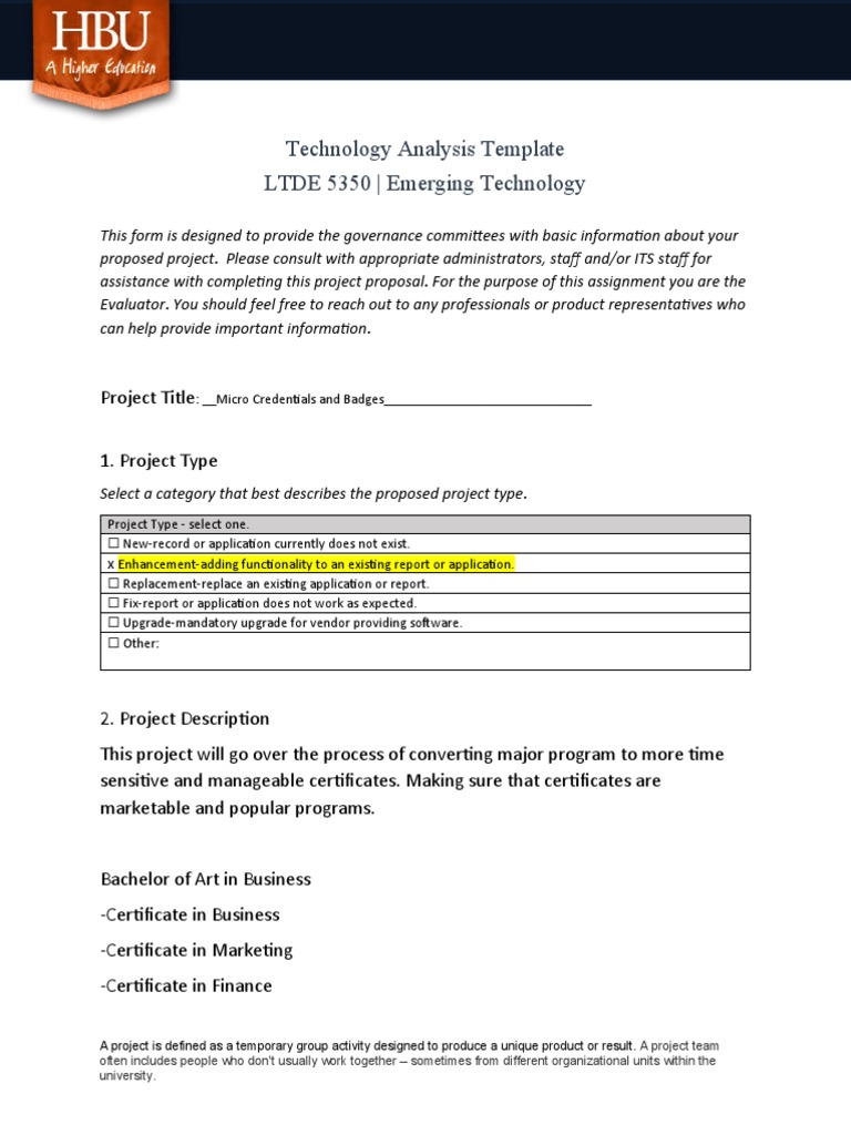 Technology Analysis Template | PDF | Risk | Application Software