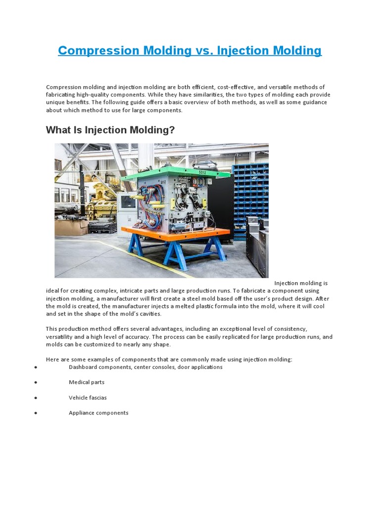 Compression Molding vs. Injection Molding | PDF | Chemistry | Polymer ...
