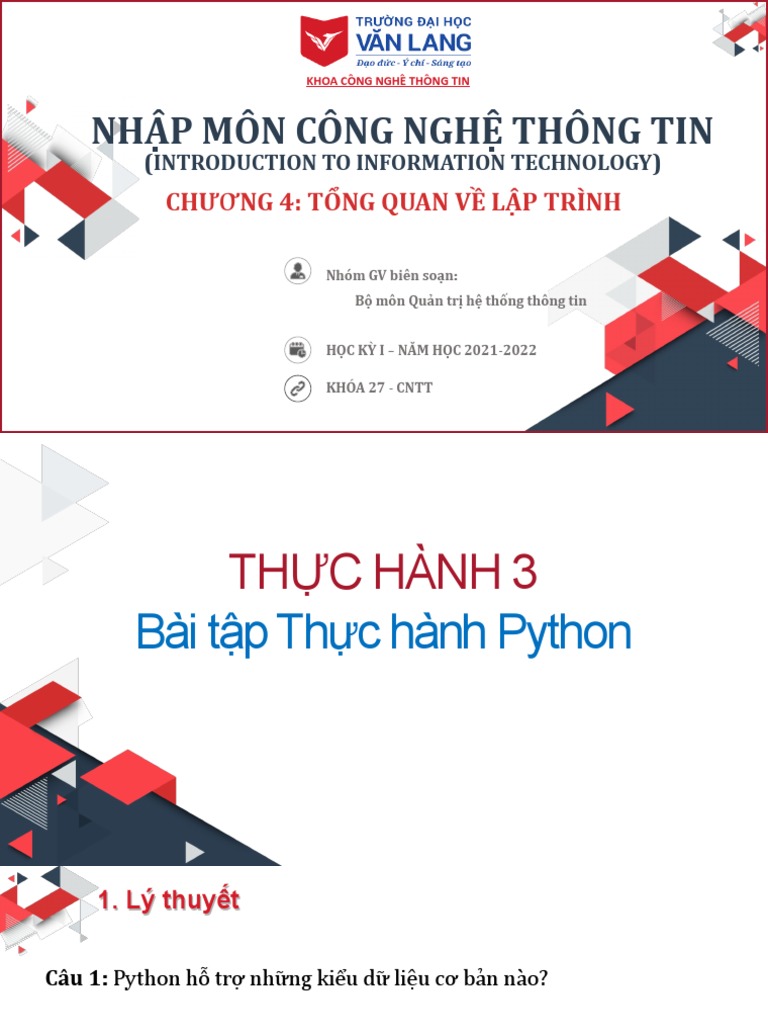 TH3 - Bài tập thực hành Python | PDF