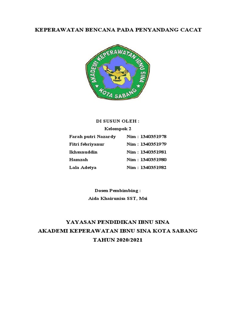 Keperawatan Bencana untuk Penyandang Cacat | PDF | Pengembangan Diri