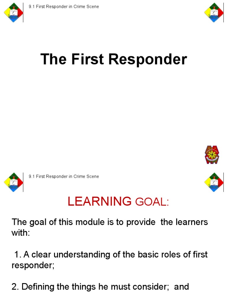 First Responder Duties at Crime Scenes | PDF | Crime Scene | Learning