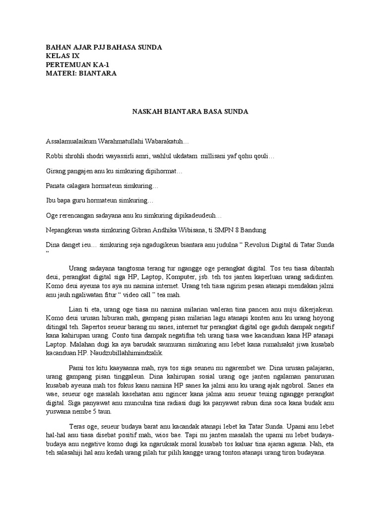 PJJ Ix Biantara 1 | PDF