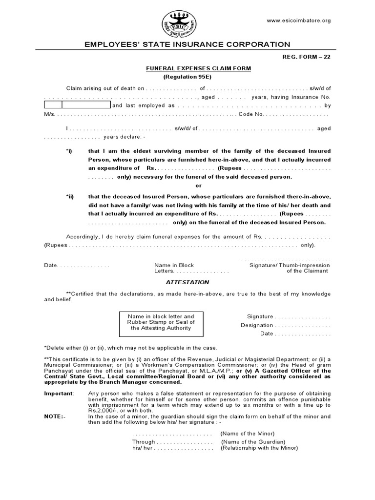 Formsesic New Form22 | PDF | Expense | Common Law