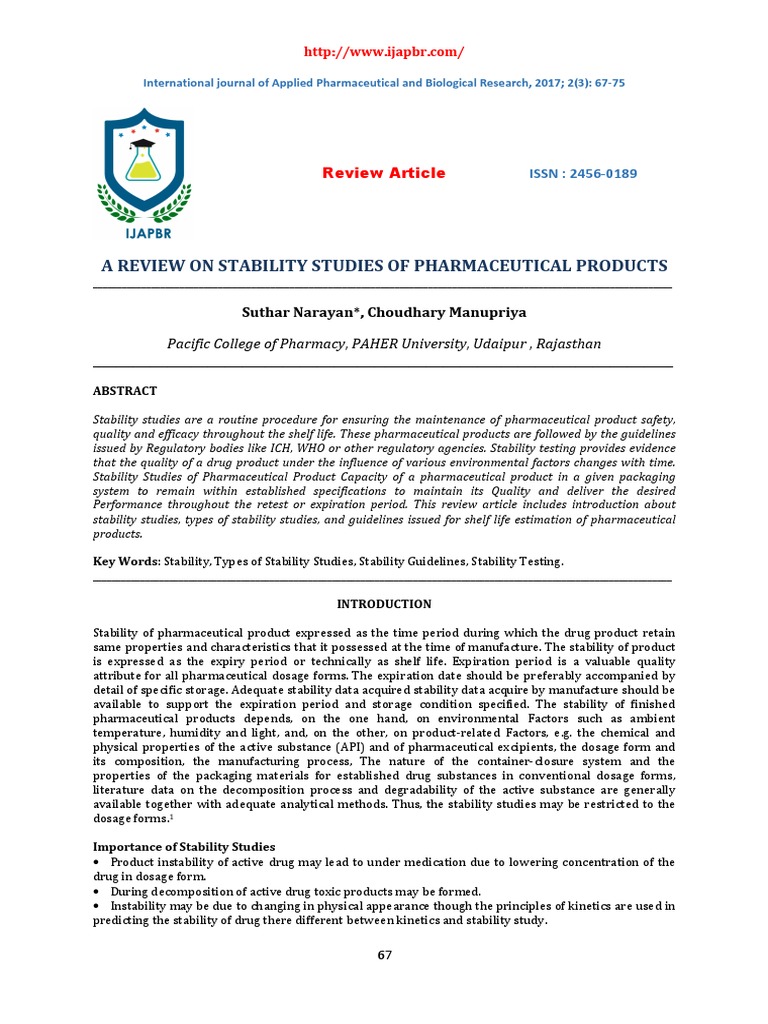 Stability Studies in Pharmaceuticals | PDF | Shelf Life | Activation Energy