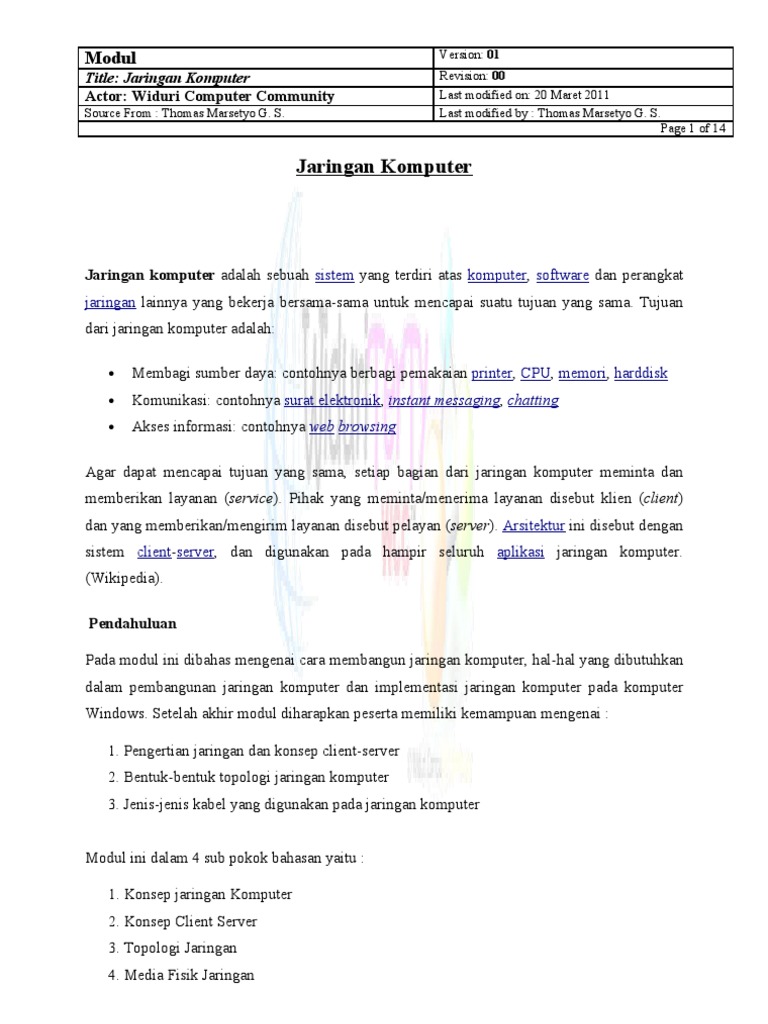 Modul Jarkom Thomas | PDF