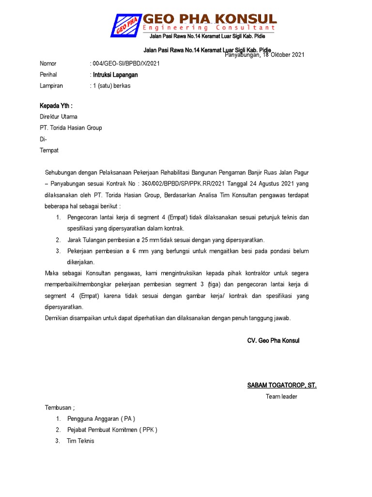 SITE INSTRUCTION - 2 New | PDF