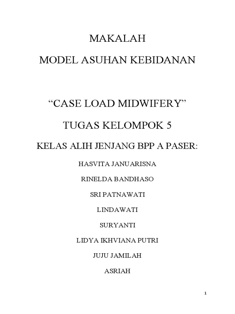 A. Kel 5 Case Load Midwifery | PDF | Sains & Matematika