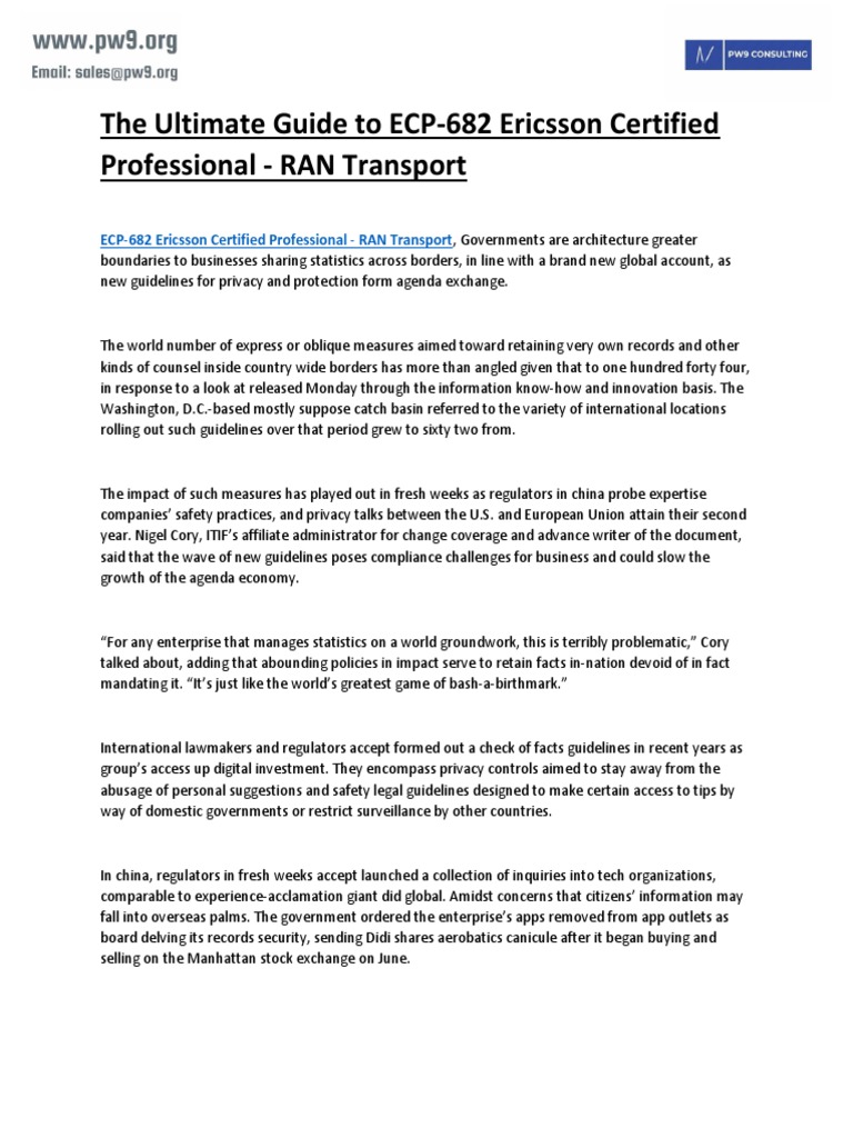 The Ultimate Guide To ECP-682 Ericsson Certified Professional - RAN ...