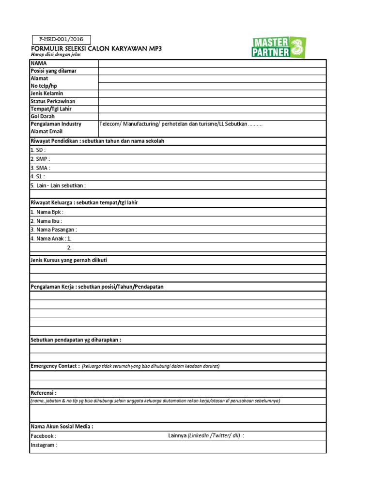 Form Interview Admin - 1 | PDF