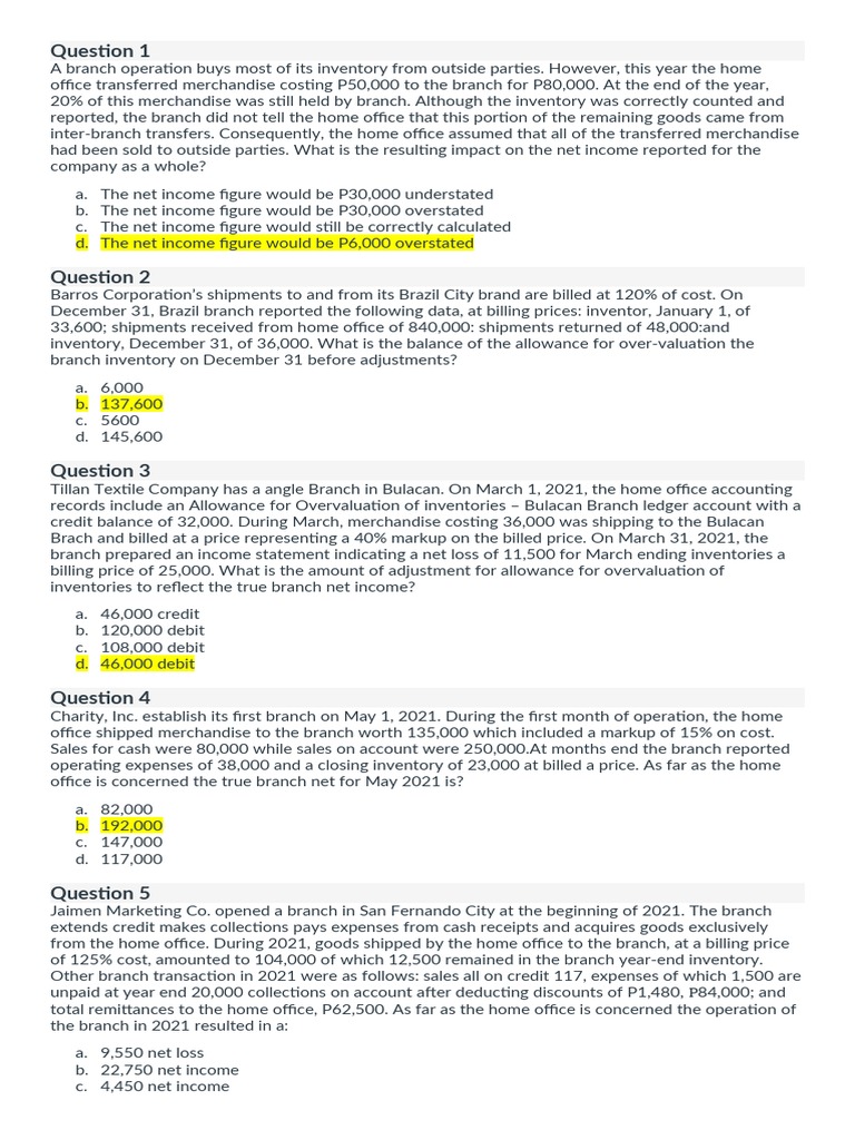 1st Exam Chapter 11 | PDF | Debits And Credits | Inventory