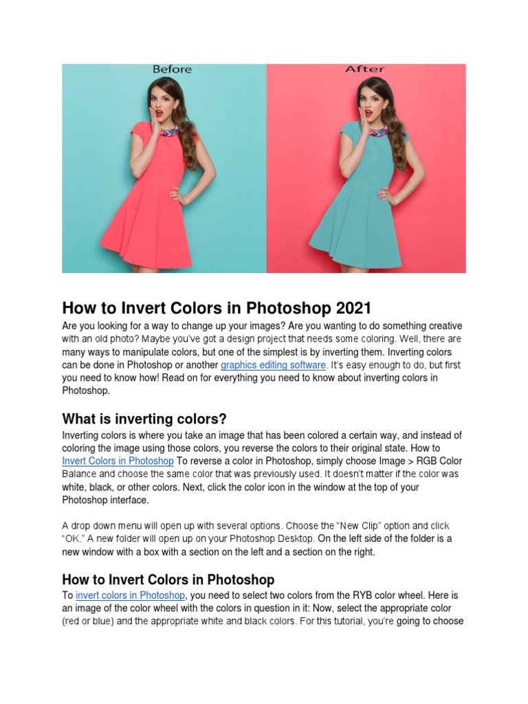 How To Invert Colors in Photoshop 2021 | PDF | Adobe Photoshop | Software