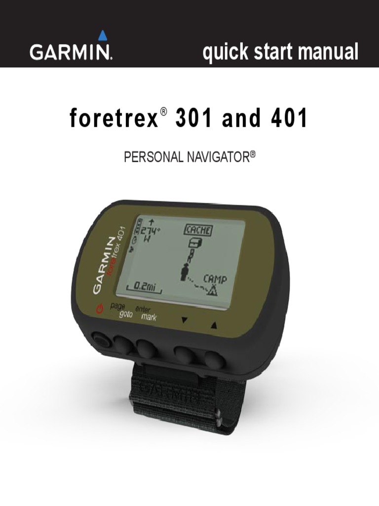 Garmin Foretrex 401 Manual | PDF | Compass | Menu (Computing)