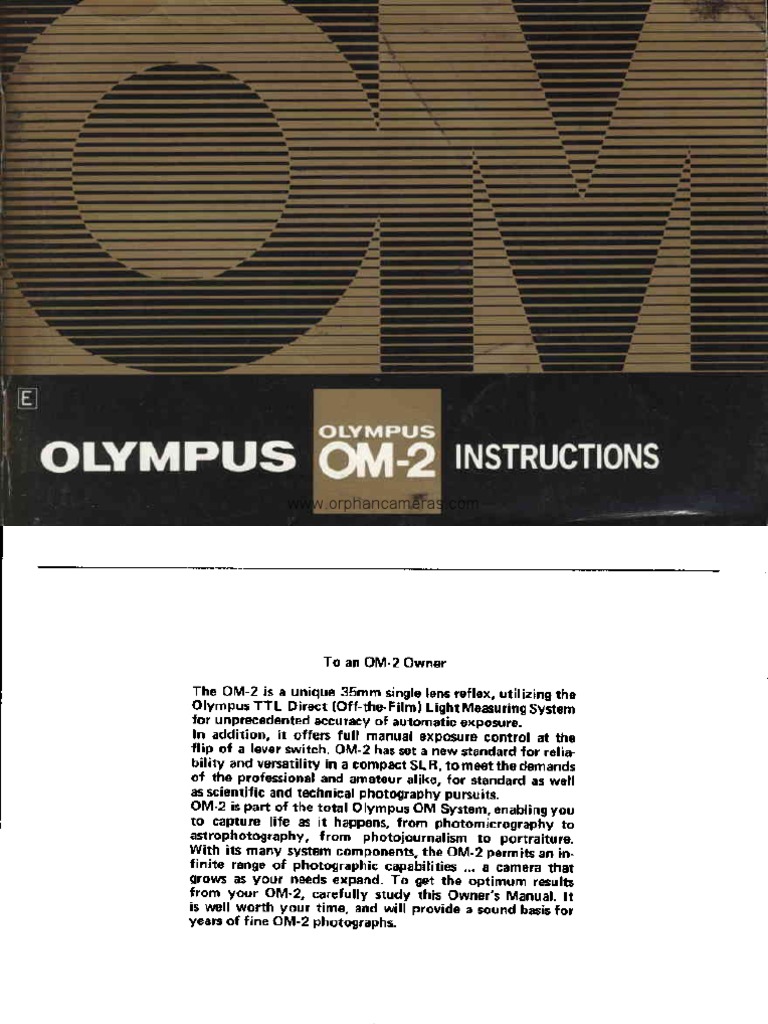 Olympus OM2 User Manual Complete | PDF