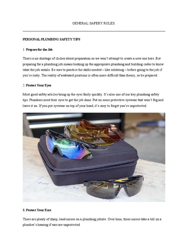 Essential Plumbing Safety Rules and Tips for Plumbers | PDF | Plumbing ...