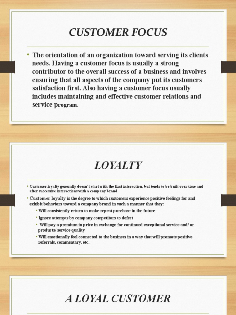 Customer Focus Pdf Customer Motivational