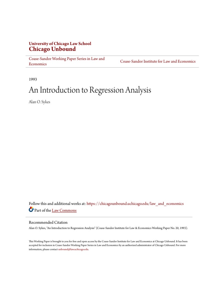 An Introduction To Regression Analysis | PDF | Regression Analysis | Errors And Residuals