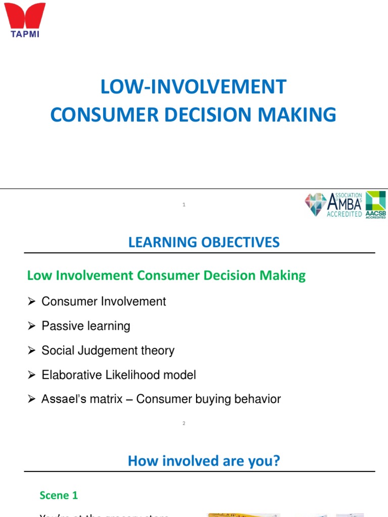 CB Session 5&6 Low Involvement | PDF | Brand | Consumer Behaviour