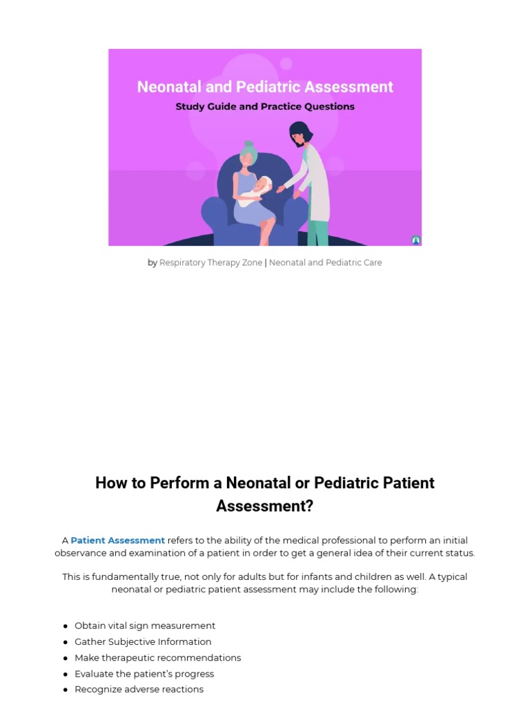 Neonatal and Pediatric Patient Assessment (Study Guide) | PDF | Preterm ...