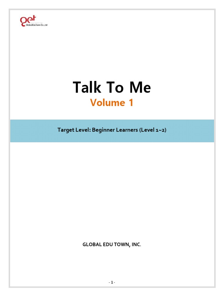 Talk To Me - Volume1 (Level 1,2) | PDF | Color | Yellow