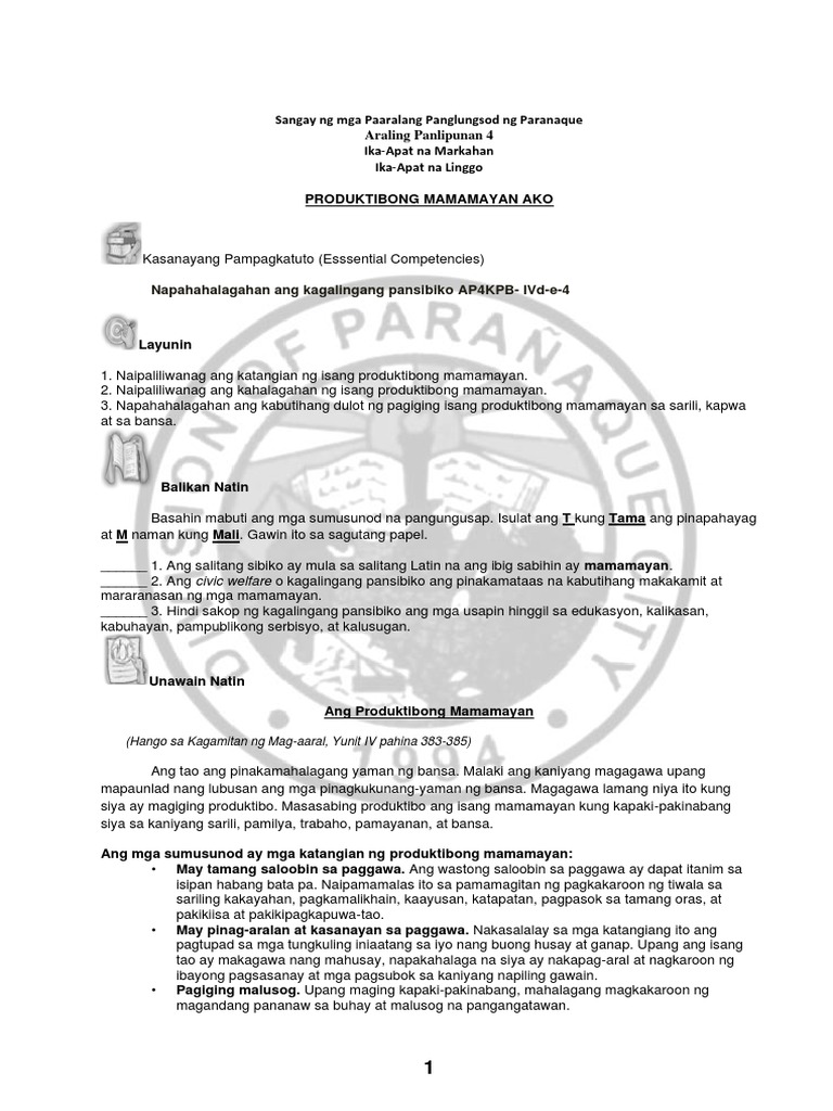 AP Grade4 Quarter4 Module Week4 | PDF