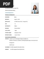 Curriculum Vitae | PDF | Tagalog Language | Philippines